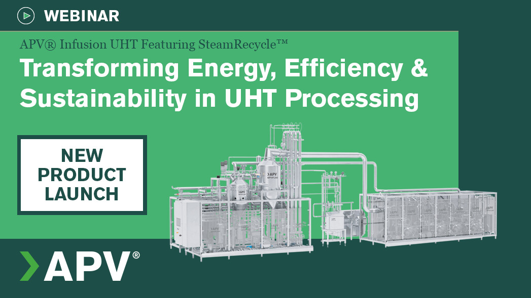Sustainable UHT Processing with APV® Infusion UHT Featuring SteamRecycle™